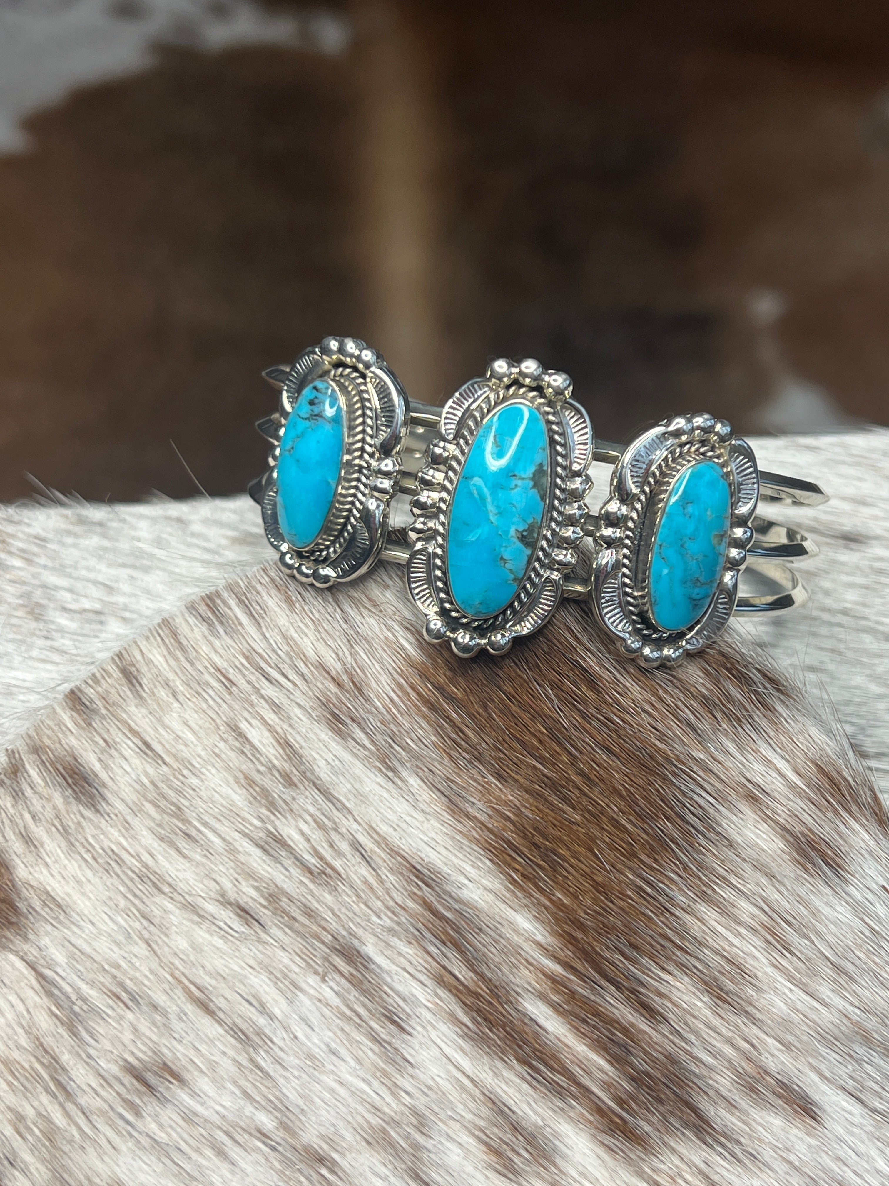 NATIVE AMERICAN CUFF WITH THREE STUNNING TURQUOISE STONES – The ...